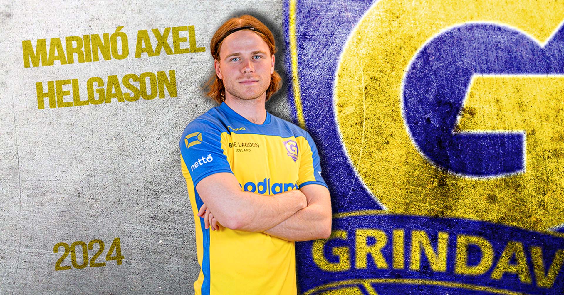 Marinó Axel skrifar undir nýjan samning - Ungmennafélag Grindavíkur
